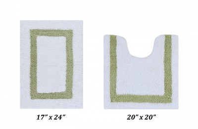 Better Trends Shaggy Border Bath Rug, 100% Cotton, 2 Piece Set (17" X ...