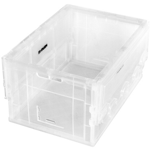 Mount-it! Folding Plastic Storage Crates, Folding Crate, Durable ...
