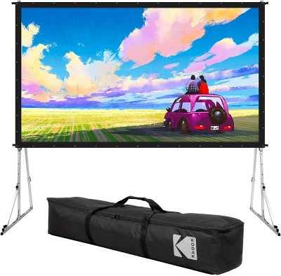 Kodak 120” Fast Fold Dual Portable Projector Screen With Stand, Gray ...