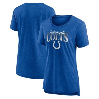 Nfl Indianapolis Colts Women's Heather Short Sleeve Scoop Neck Tri ...