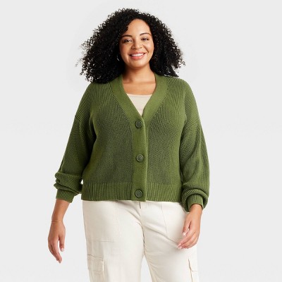 Women's Button-up Cardigan - Universal Thread™ Olive Green Xxl : Target