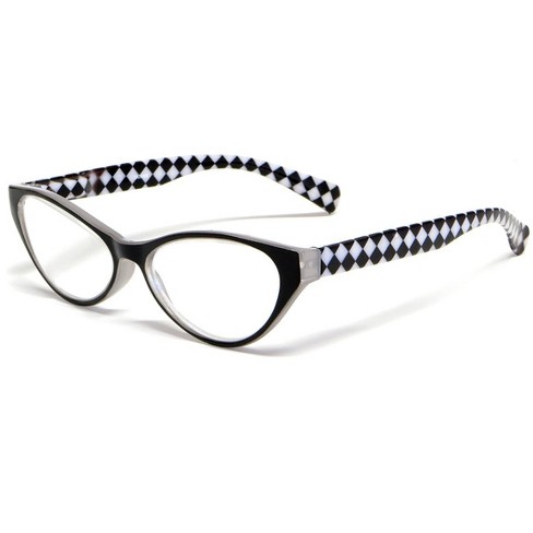 Calabria Emily Designer Reading Glasses In Black & White Checkers ; +1. ...