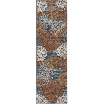 Nourison 2'3" X 7'6" Runner Pompeii Nautical Indoor Area Rug Blue ...