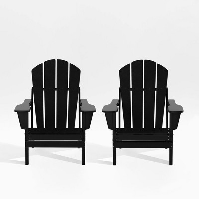 Emma And Oliver All-weather Poly Resin Folding Adirondack Chair In ...