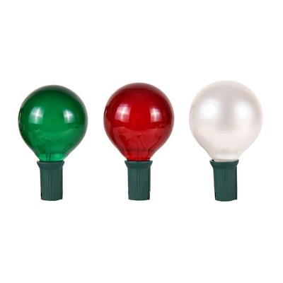 Vickerman 15 Satin Red-white-green G50 Light On Green Wire, 10 ...