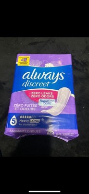 Always Discreet Incontinence Pads - 5 Drop Extra Heavy Long Pads ...