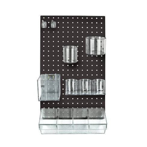 Azar Displays Black 12-piece Pegboard Wall Organizer Kit : Target