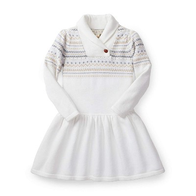 Hope & Henry Girls' Fair Isle Shawl Collar Dress, Infant : Target