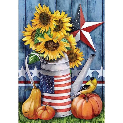 Whimsical Fall Primitive Garden Flag Autumn Sunflowers 12.5"x18 ...