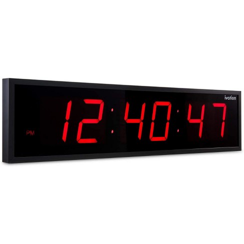 Ivation Large Digital Wall Clock, 30-inch Big Led Display - Red : Target