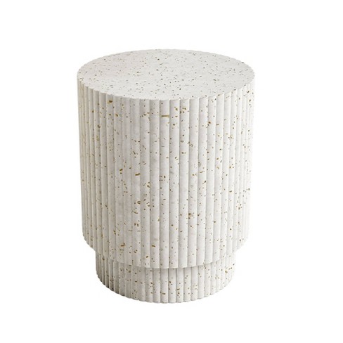 Jamesdar Sheila Accent Table White: 18.7" High, Round Fiberglass Top ...