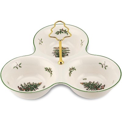 Spode Christmas Tree 3 Section Server With Tree Handle, 3 Section ...
