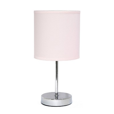11.81" Traditional Petite Metal Stick Bedside Table Desk Lamp In Chrome ...