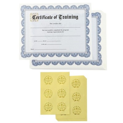 48-pack Certificate Of Training With Gold Foil Seal Stickers For ...
