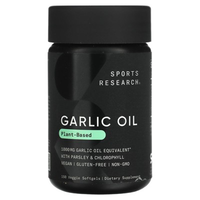 Sports Research Garlic Oil, Plant-based, 150 Veggie Softgels : Target