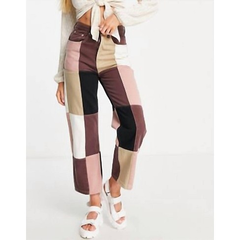 Women's Patchwork Straight Jeans - Signature8 L : Target
