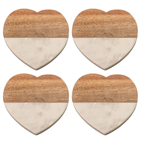 India Handicrafts 20579 Heart Shaped Two-tone White Marble Stone And ...