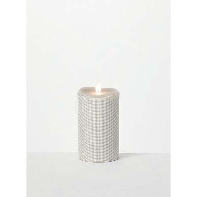 5" Frosted Patterned LED Pillar Candle : Target