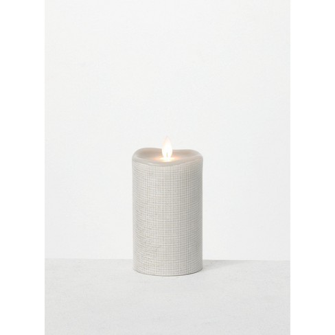 5" Frosted Patterned Led Pillar Candle : Target