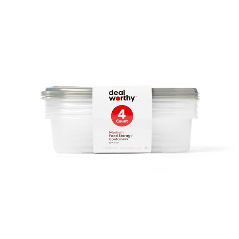 Medium Rectangle Food Storage Containers - 76 Fl Oz/4ct - Dealworthy ...