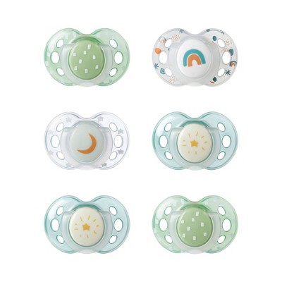 Tommee Tippee Night Pacifier 0-6m - White And Gray - 6pk : Target