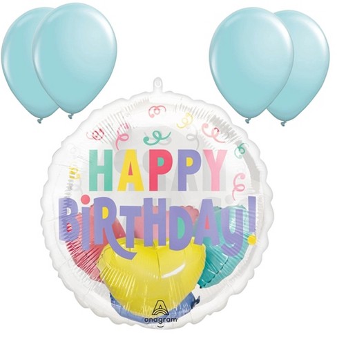 Loonballoon 20 Inch Pastel Confetti Birthday Balloon With 4 Latex ...