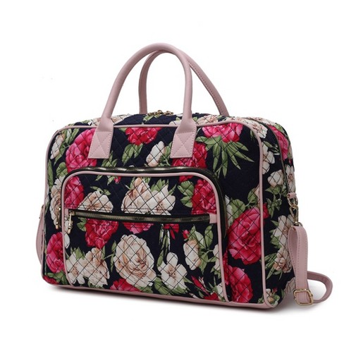 Mkf Collection Jayla Quilted Cotton Botanical Pattern Women’s Duffle ...