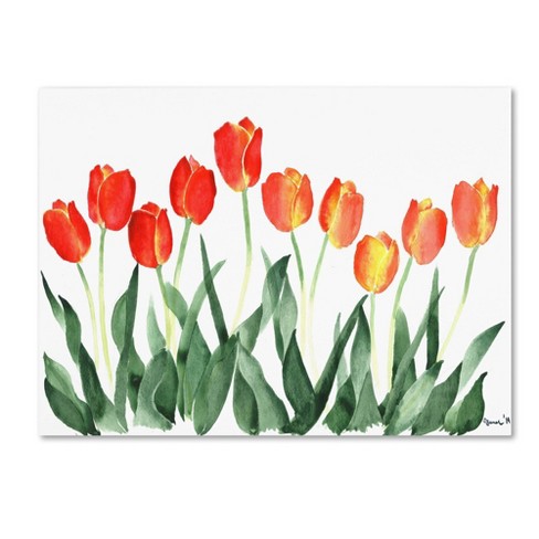 14" X 19" Tulips By Nicky Kumar - Trademark Fine Art : Target