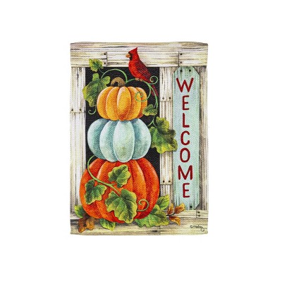 Evergreen Fall Farm Stack Garden Linen Flag 12.5 X 18 Inches Indoor ...