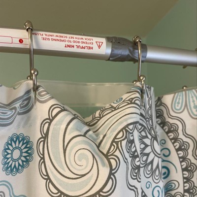 72" Tapered End Cap Curved Aluminum Shower Curtain Rod Tension Or ...
