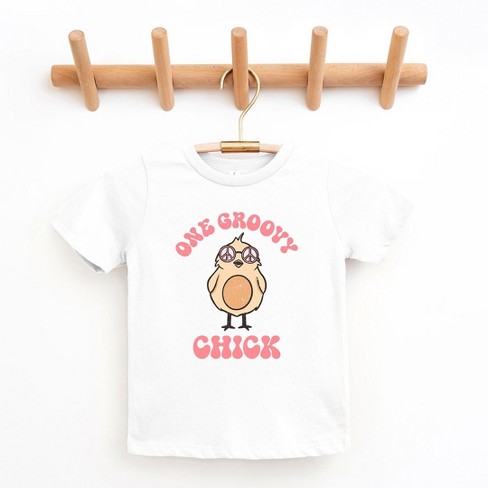 The Juniper Shop One Groovy Chick Toddler Short Sleeve Tee - 3t - White ...