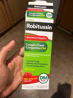 Robitussin Cough + Congestion Dm Max Syrup - Dextromethorphan - 8 Fl Oz ...