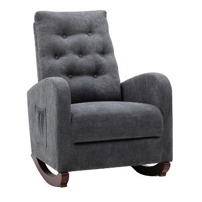 Modern High Back Rocking Armchair Dark Gray-modernluxe : Target
