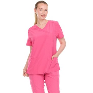 Heal Wear Women‘s Scrub Top – 4-Way Stretch Lightweight Medical Uniform ...