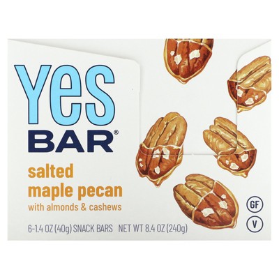 Yes Bar Snack Bar, Peanut Butter Dark Chocolate With Sea Salt, 6 Bars ...