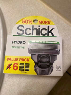 Schick Hydro Sensitive Razor Blade Refills – Men's Razor Refills, Razor ...