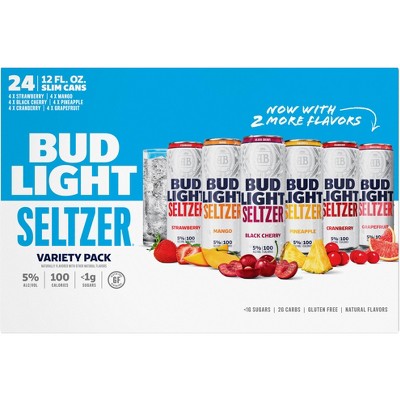 Bud Light Hard Seltzer Variety Pack - 24pk/12 Fl Oz Slim Cans : Target