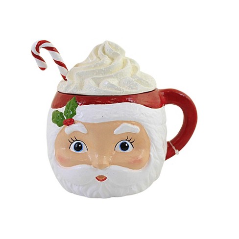 5.5 Inch Sweet Tidings Santa Head Peppermint Container Figurines : Target
