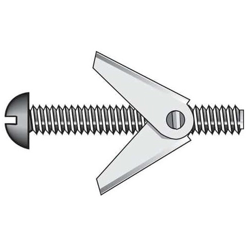 Hillman 1/4 In. D X 5 In. L Round Steel Toggle Bolt 50 Pk : Target