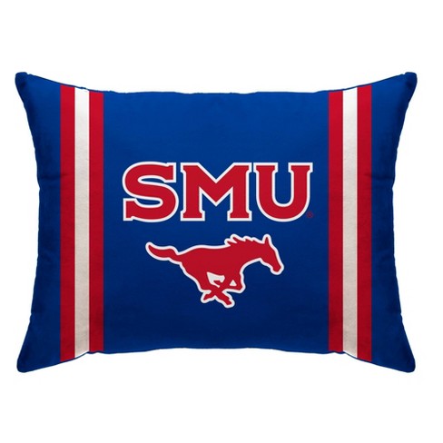Ncaa Smu Mustangs Standard Stripe Logo Bed Pillow : Target
