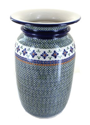 Blue Rose Polish Pottery Mosaic Flower Tall Floor Vase : Target