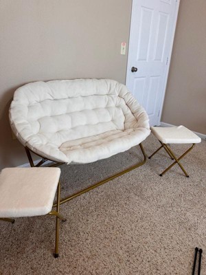 Flash Furniture Eleanor 56" Portable Folding Double Saucer Chair With 2 ...