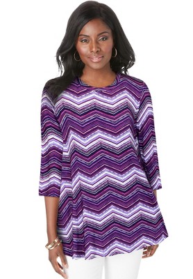 Jessica London Women's Plus Size Swing Tunic, 14/16 - Purple Orchid ...
