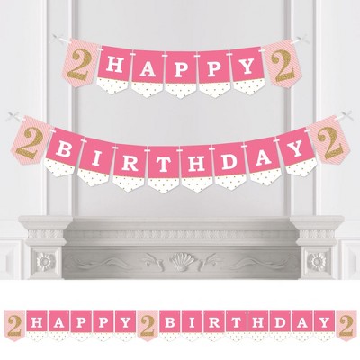 Big Dot Of Happiness Girl - Two Much Fun - 2nd Birthday Party Bunting ...