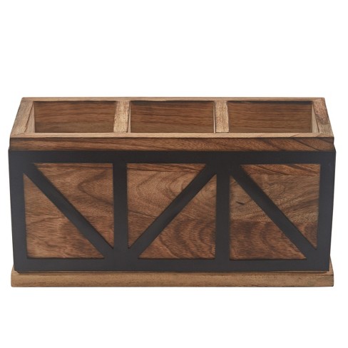 Split P Urban Farmhouse Modern Wood And Metal Utensil Caddy : Target