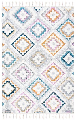 Moroccan Fringe Shag Mfg106 Power Loomed Area Rug - Grey/ivory - 9'x12 ...