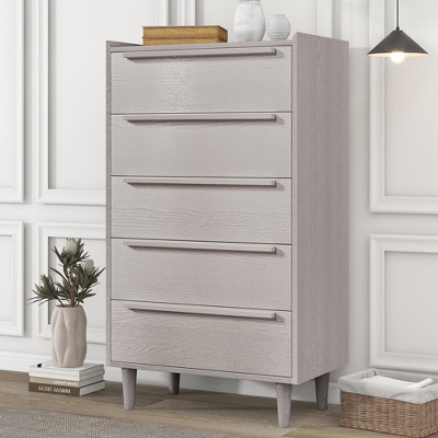 Clio Gray Manufactured Wood Horizontal 3-drawer Dresser With Solid Wood ...