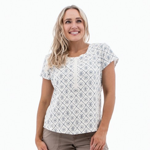 Aventura Clothing Women's Kristy Cap Sleeve Scoop Neck T-shirt - White ...