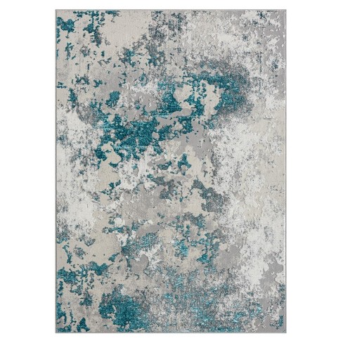 Luxe Weavers Modern Abstract High Low Texture Area Rug,turquoise,8'x10 ...
