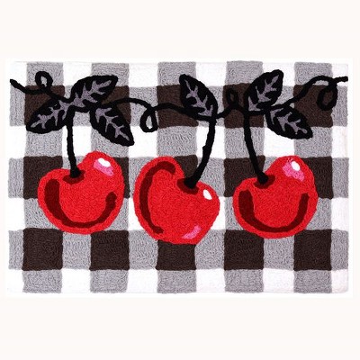 Jellybean "Cherries on Checks" Indoor/Outdoor Accent Rug – Vibrant ...